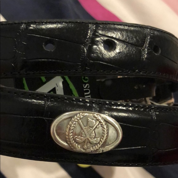 Brighton | Accessories | Aquarius Golf Belt Croc Embossed With Silver ...